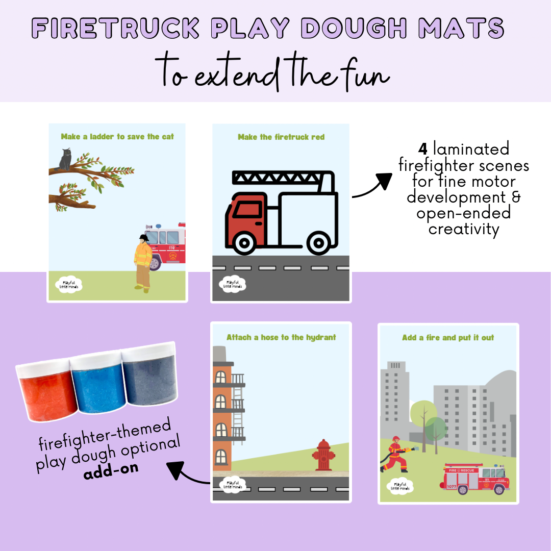 Firefighter-Themed Play Dough Learning Mats – Playful Little Minds