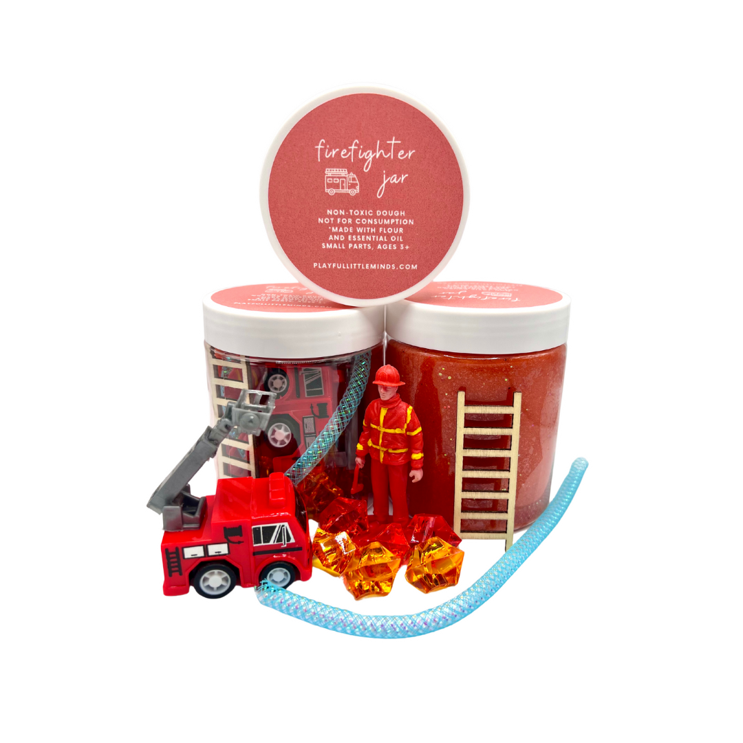 Firetruck Playdough Sensory Kit: Educational Activity Toy for Kids ...